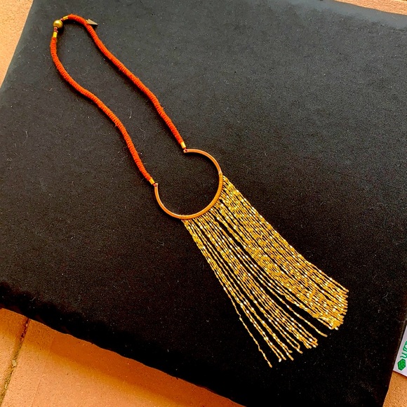 Serefina | Jewelry | Serefina Matte Gold Waterfall Statement Necklace ...